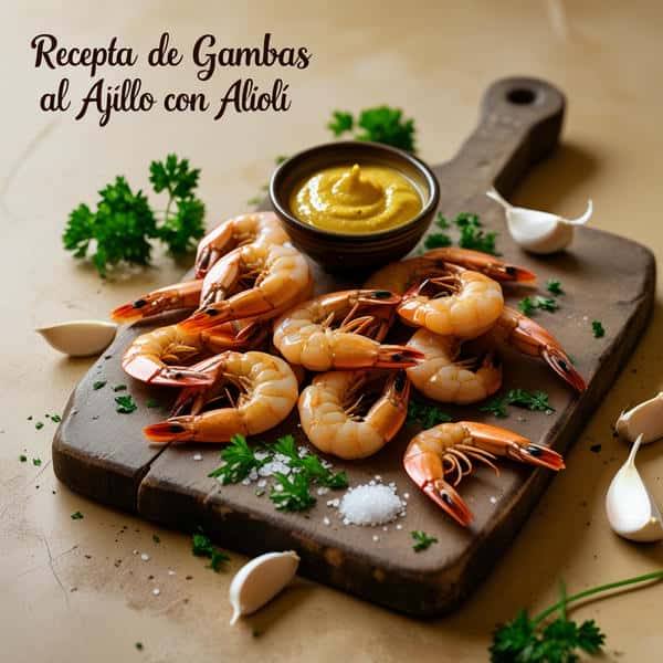 Receta de GAMBAS AL AJILLO con Alioli 👀